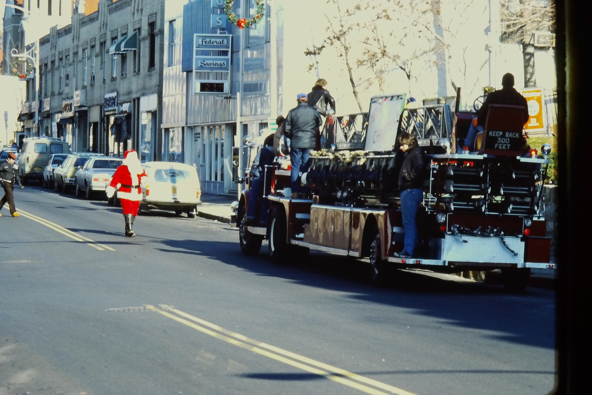 Santa Claus in downtown Hastings by one of the firetrucks in the 1970’s ...